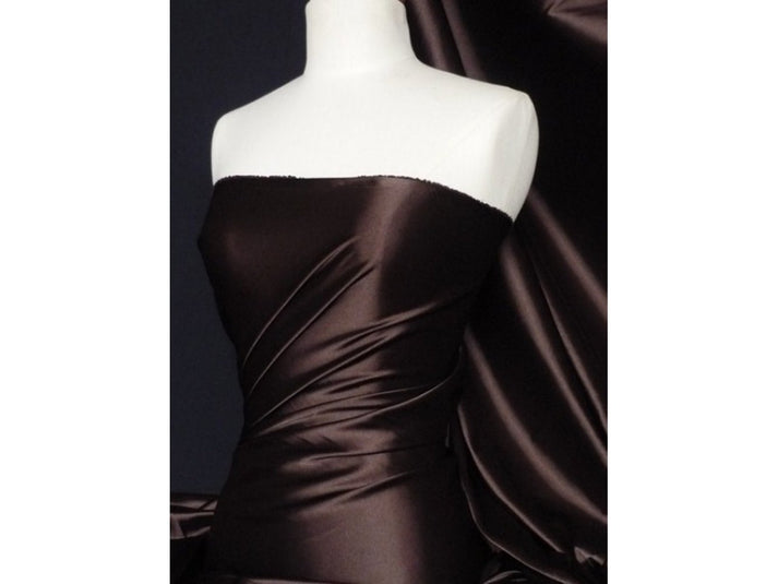 Darbari Plain Back Satin - Shiny Brown – Darbari Fancy Textiles UK Ltd